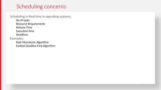RTOS for Embedded systems and scheduling mechanisms | PPTX