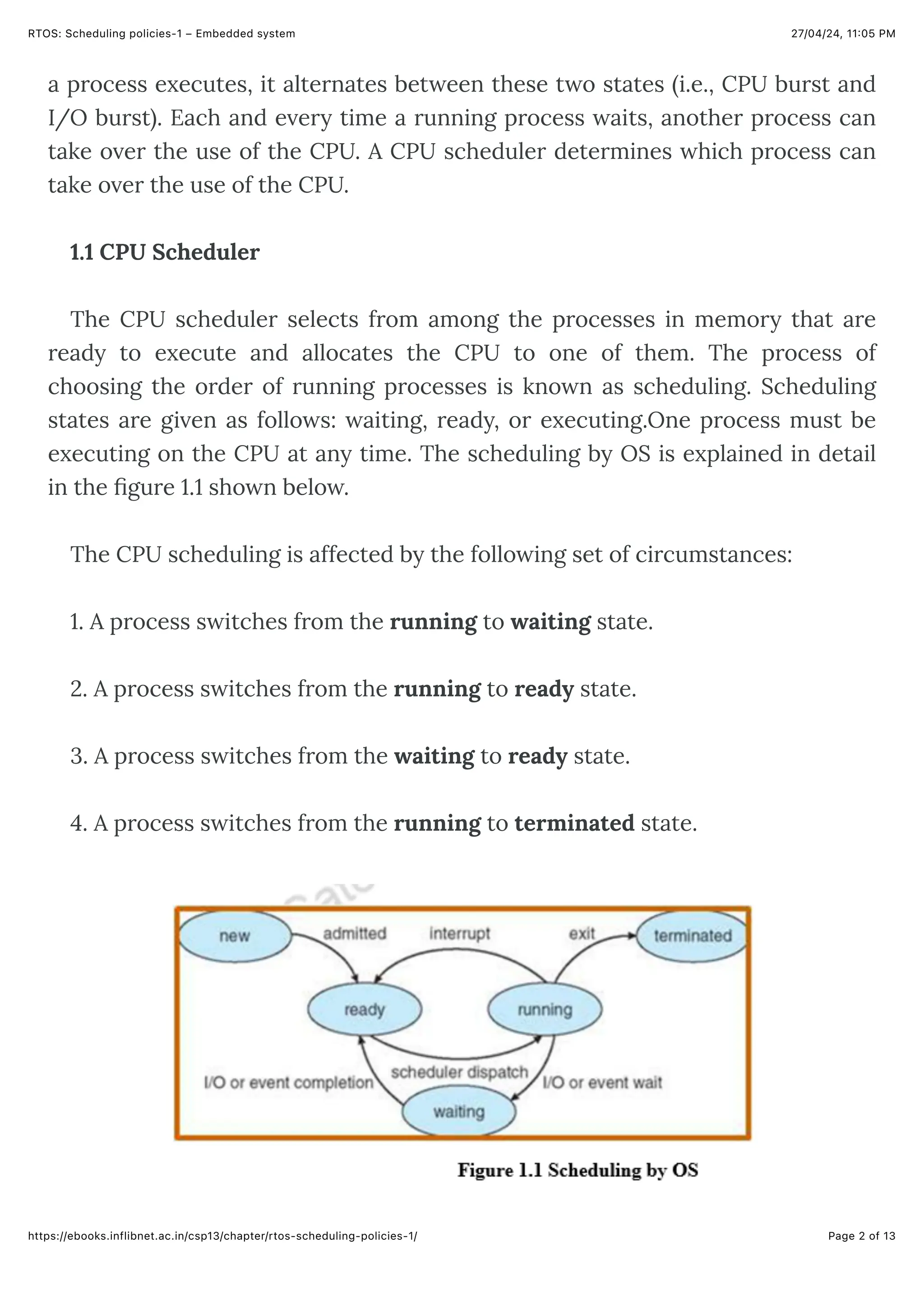 RTOS: Scheduling policies-1 – Embedded system.pdf RTOS: Scheduling policies-1 – Embedded system.pdf
