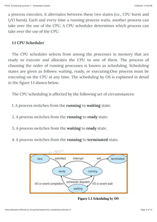 RTOS: Scheduling policies-1 – Embedded system.pdf | Operating Systems | Computer Software and ...