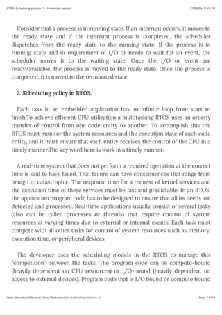 RTOS: Scheduling policies-1 – Embedded system.pdf | Operating Systems | Computer Software and ...