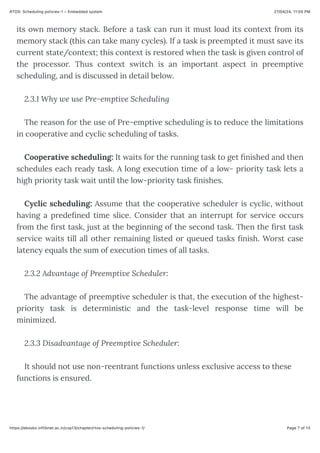 RTOS: Scheduling policies-1 – Embedded system.pdf | Operating Systems | Computer Software and ...