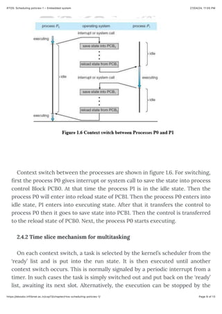 RTOS: Scheduling policies-1 – Embedded system.pdf | Operating Systems | Computer Software and ...