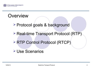 Rtp | PPT | Computer Networking | Computing
