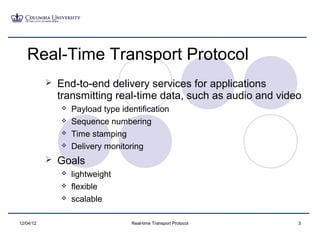 Rtp | PPT | Computer Networking | Computing