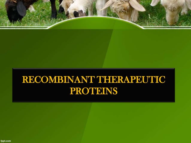 Recombinant therapeutic proteins | PPTX