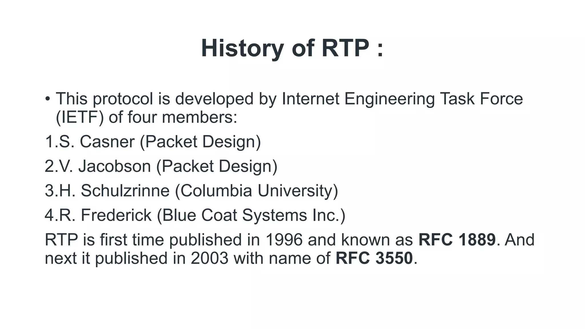 Real Time Transport Protocol | PPTX | Digital Audio | Computer Software ...