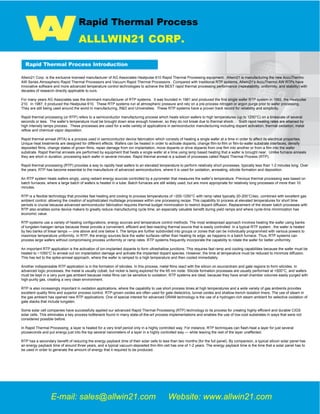 AccuThermo AW 610 Rapid Thermal Annealing Equipment | PDF