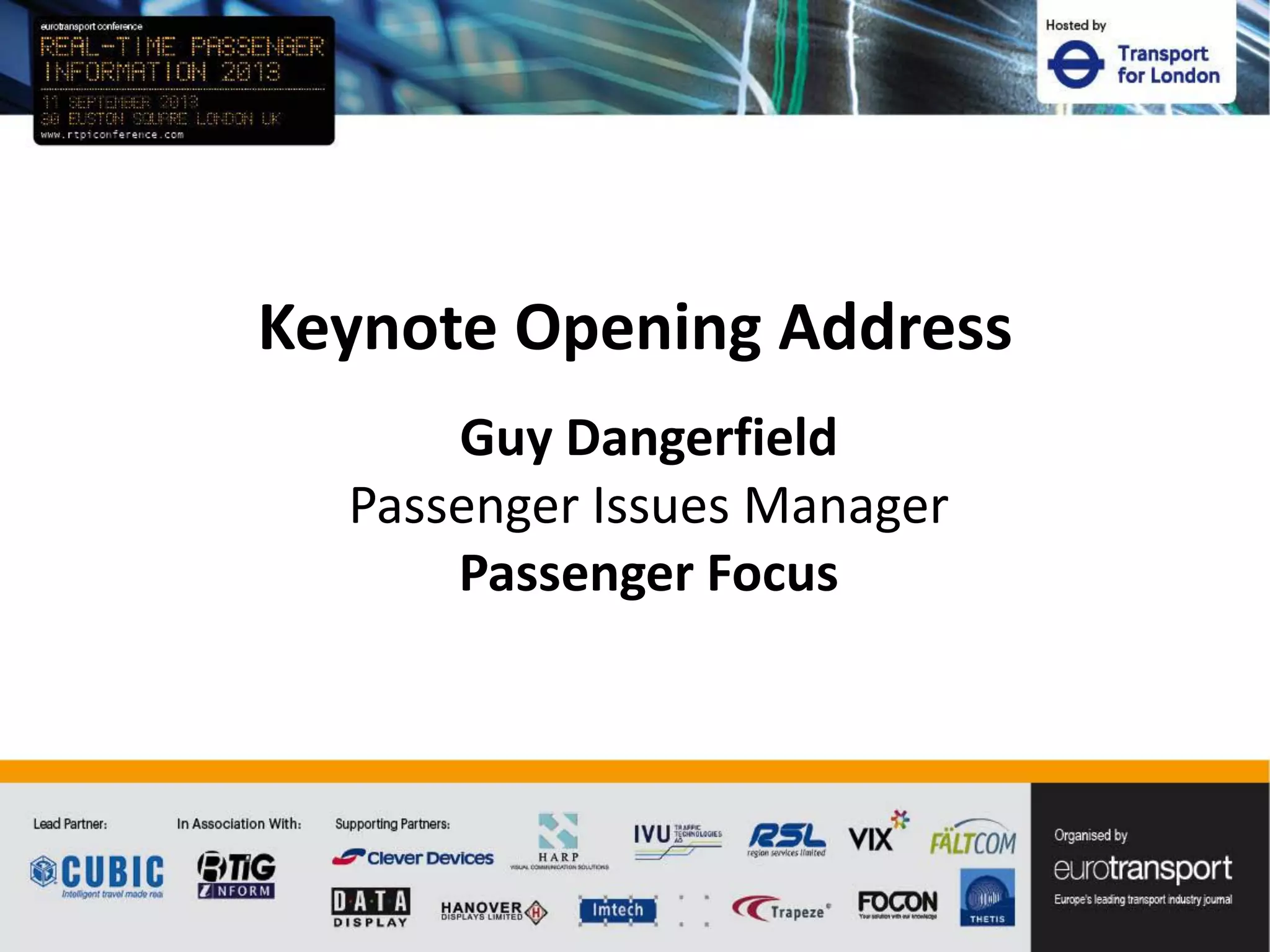 RTPI 2013 Guy Dangerfield | PDF | Rail Travel | Travel Type