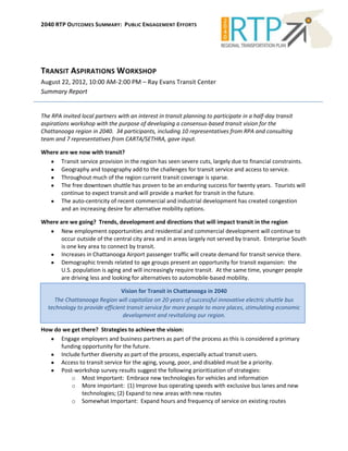 2040 RTP Outcomes Summary | DOCX | Rail Travel | Travel Type