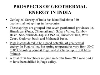 GEOTHERMAL ENERGY POTENTIAL OF INDIA | PPTX