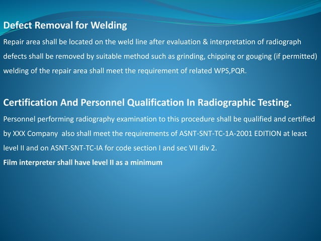 RT Presentation ON WELDING JOINTS FOR NEW | PPT