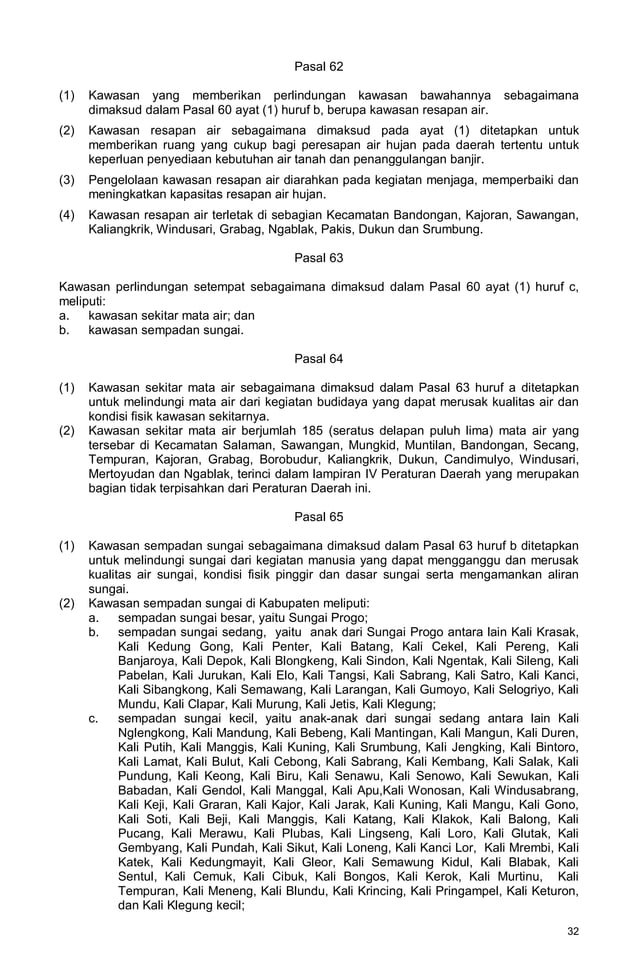 Rencana Tata Ruang Wilayah Kabupaten Magelang | PDF