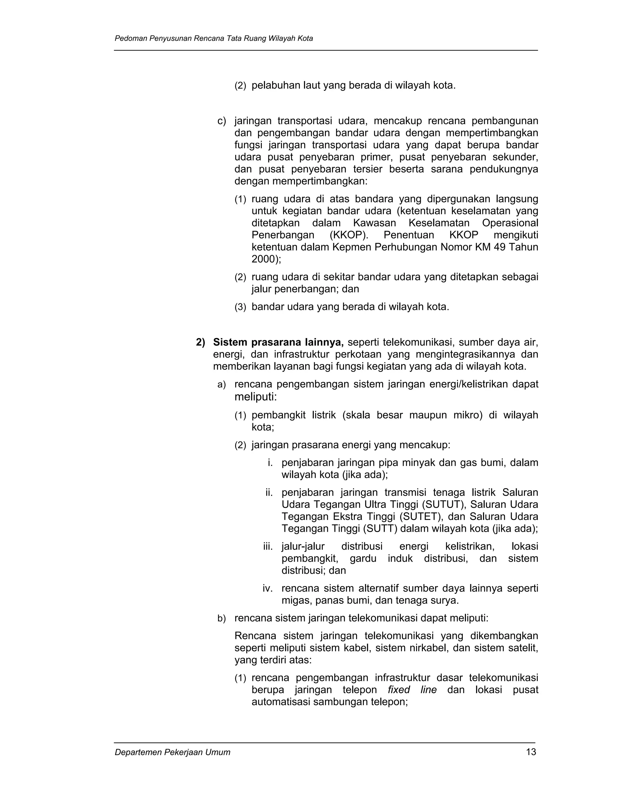 Pedoman Penyusunan Rencana Tata Ruang Wilayah Rtrw Kota Pdf