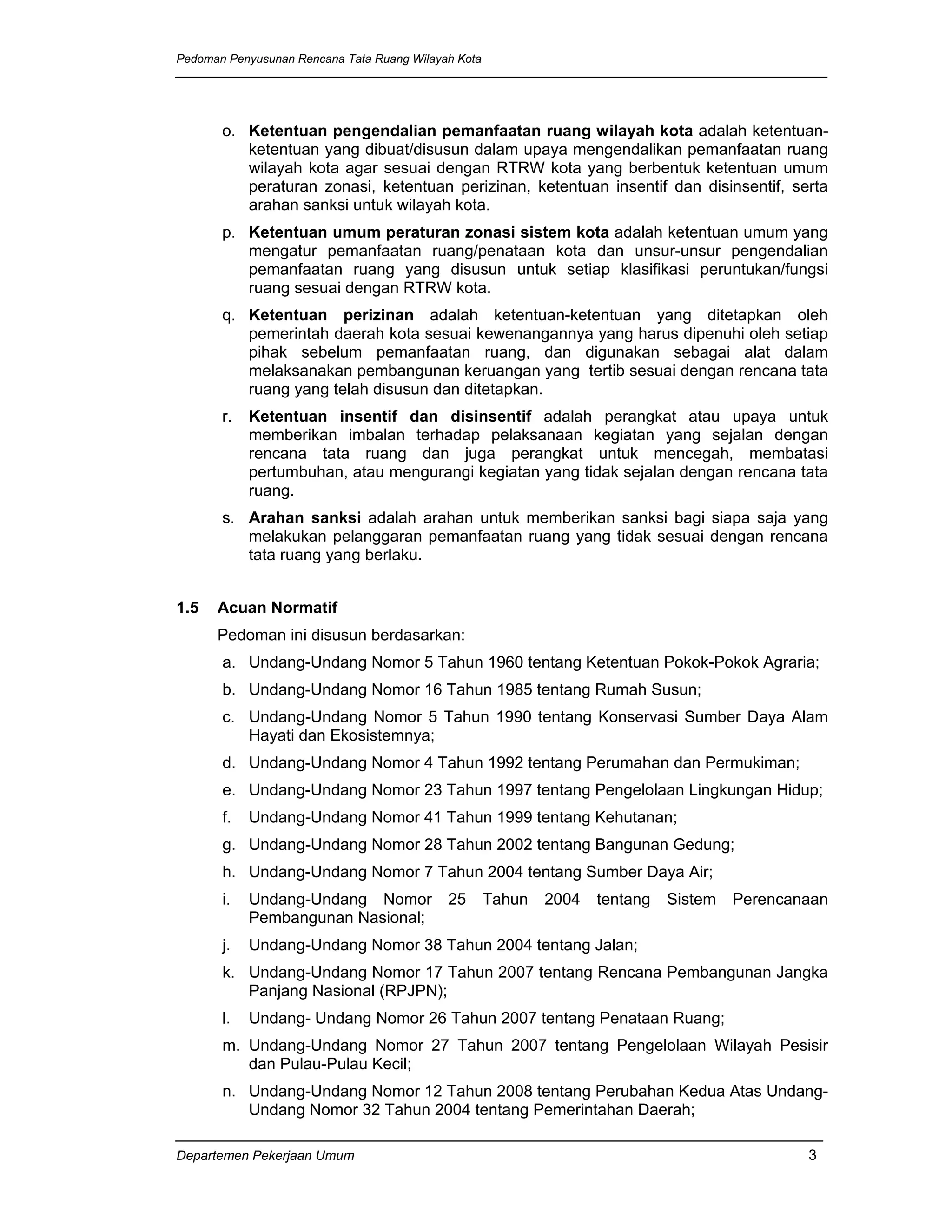 Pedoman Penyusunan Rencana Tata Ruang Wilayah Rtrw Kota Pdf