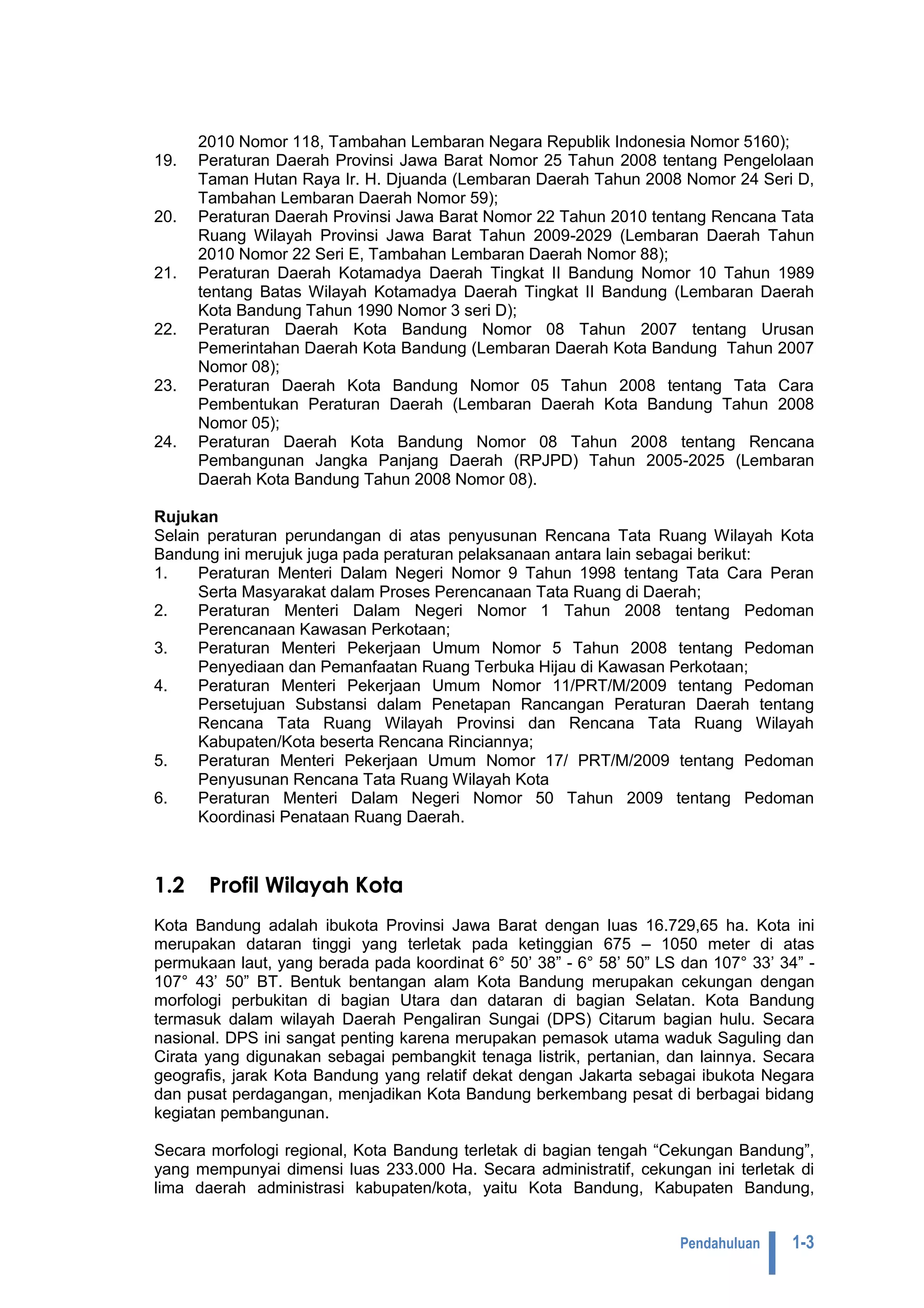 Dokumen RTRW Kota Bandung Tahun 2011 - 2031 | PDF Dokumen RTRW Kota Bandung Tahun 2011 - 2031 | PDF