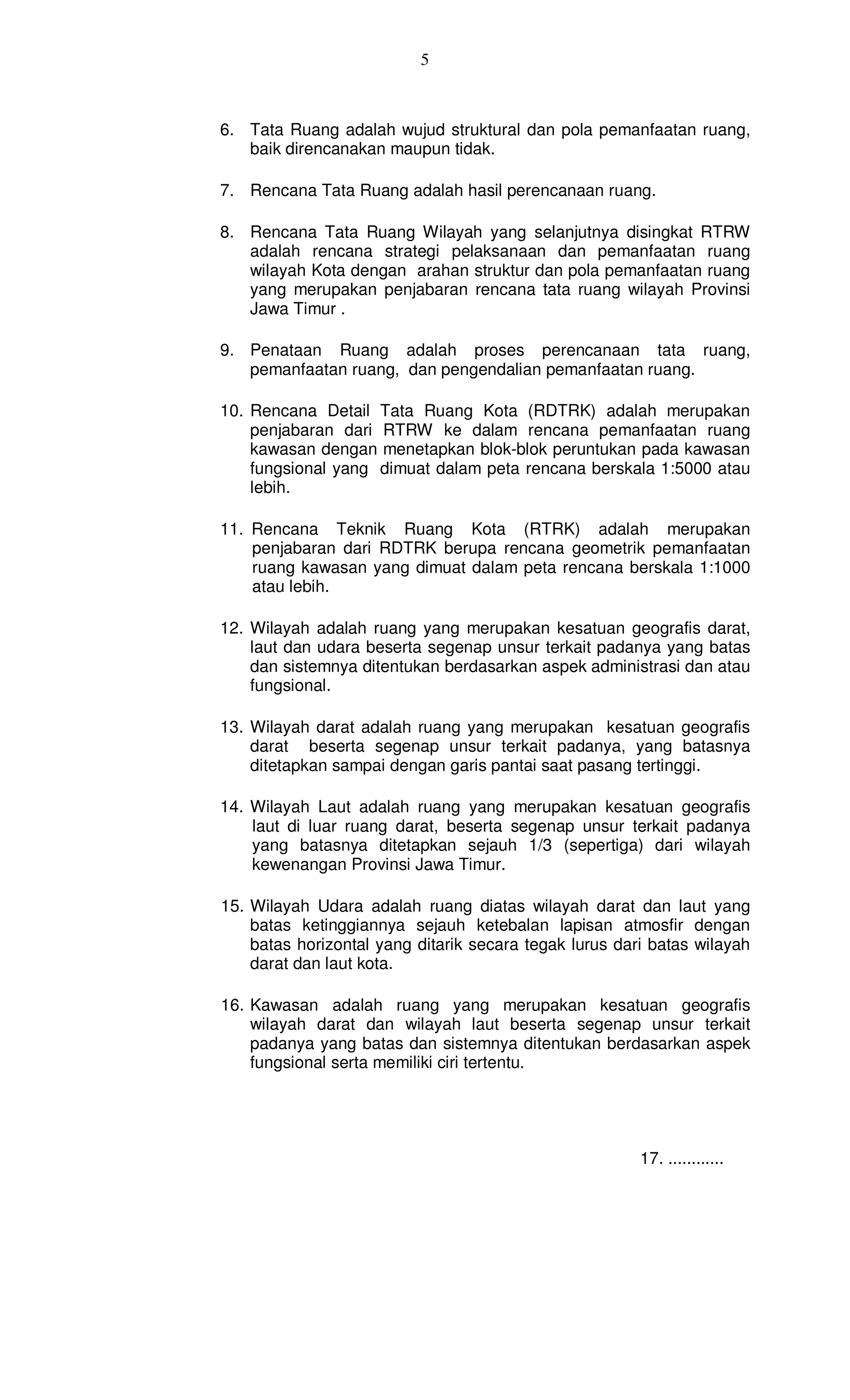 Rencana Tata Ruang Wilayah Kota Surabaya | PDF