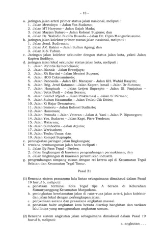 Rencana Tata Ruang Wilayah Kota Tegal | PDF