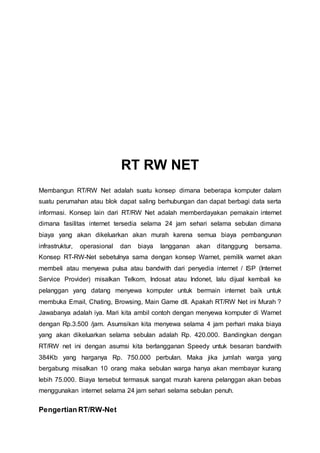 Rt/rw net | PDF