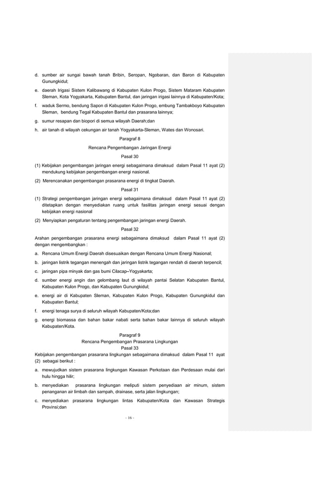 Rencana Tata Ruang Wilayah Provinsi Daerah Istimewa Yogyakarta (DIY) | PDF