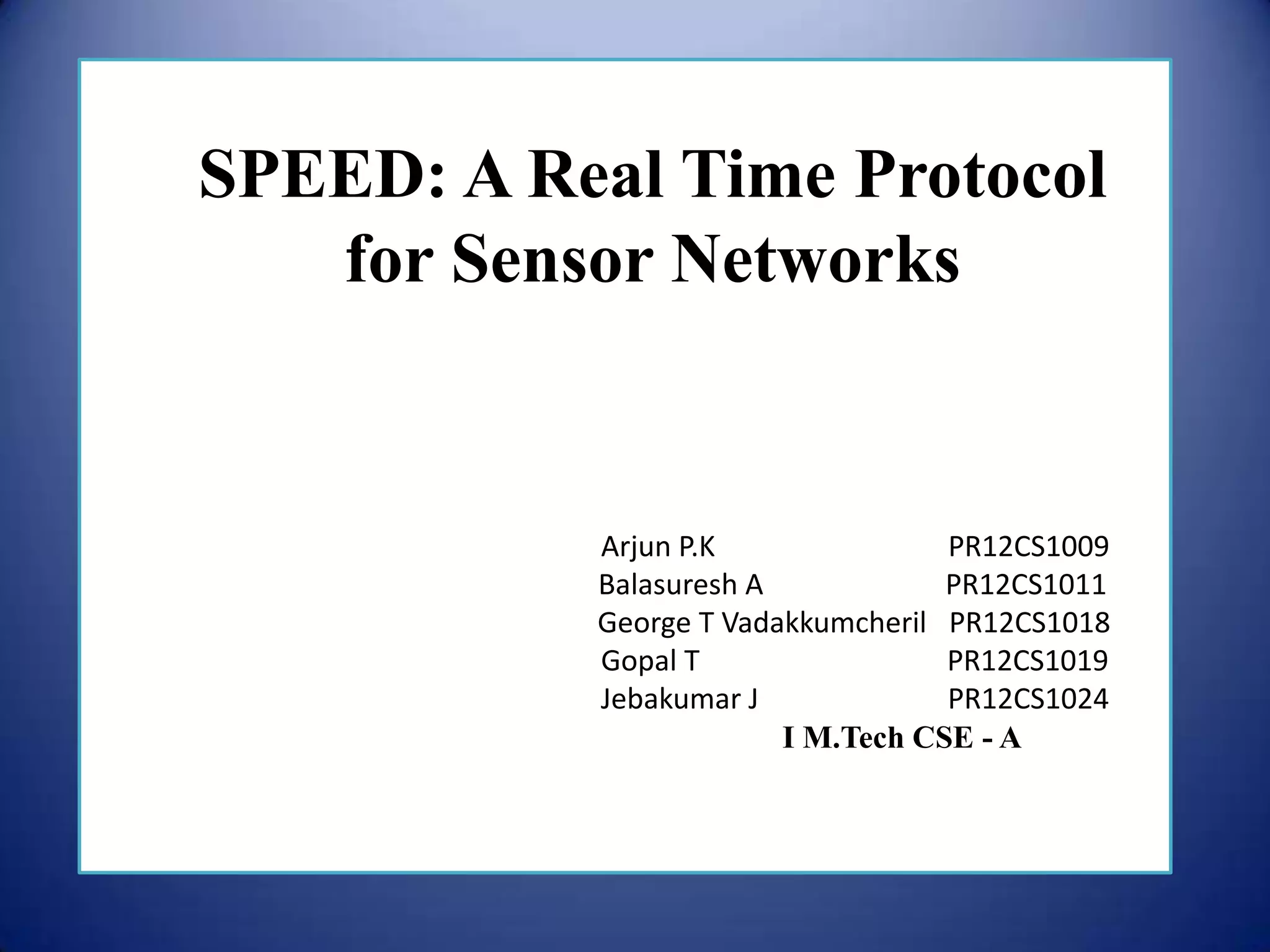 Speed: A Realtime Protocol | PPT