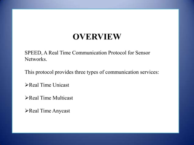 Speed: A Realtime Protocol | PPT