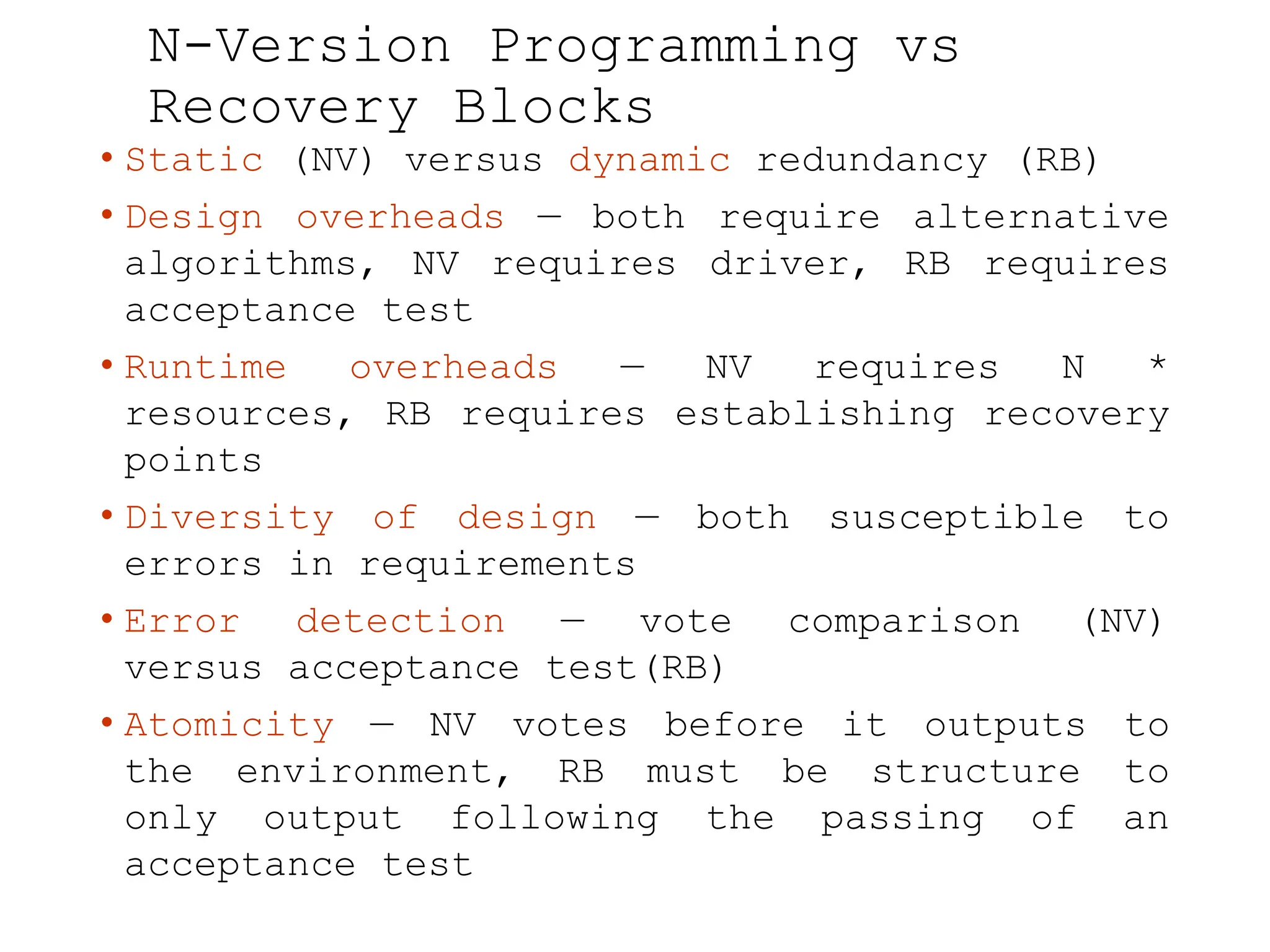 real time systems fault tolerance, Redundancy | PPTX