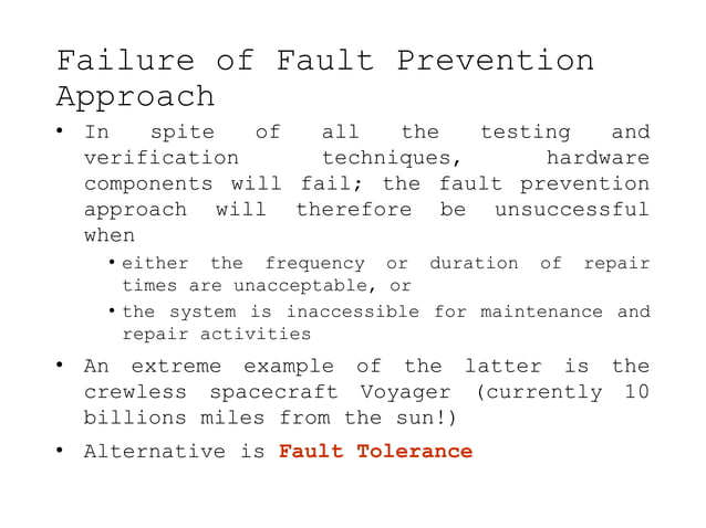 RTS fault tolerance, Reliability evaluation | PPTX