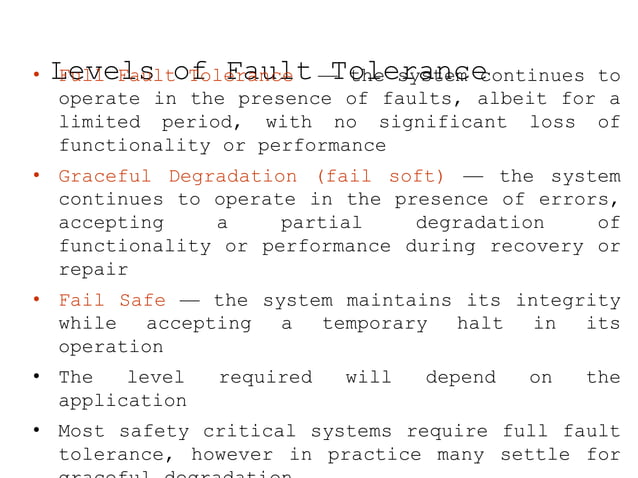 RTS fault tolerance, Reliability evaluation | PPTX