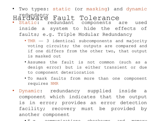 RTS fault tolerance, Reliability evaluation | PPTX