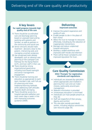 The route to success in end of life care - achieving quality in acute ...