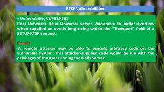 RTSP Protocol Analysis Of A Streaming Thorugh IPv6 Network | PPT