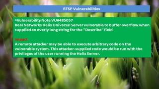 RTSP Protocol Analysis Of A Streaming Thorugh IPv6 Network | PPT