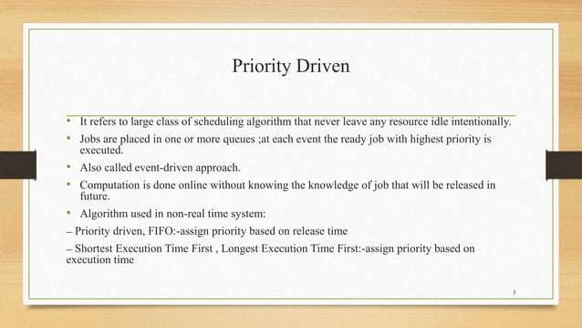 Commonly used Approaches to Real Time Scheduling | PPTX