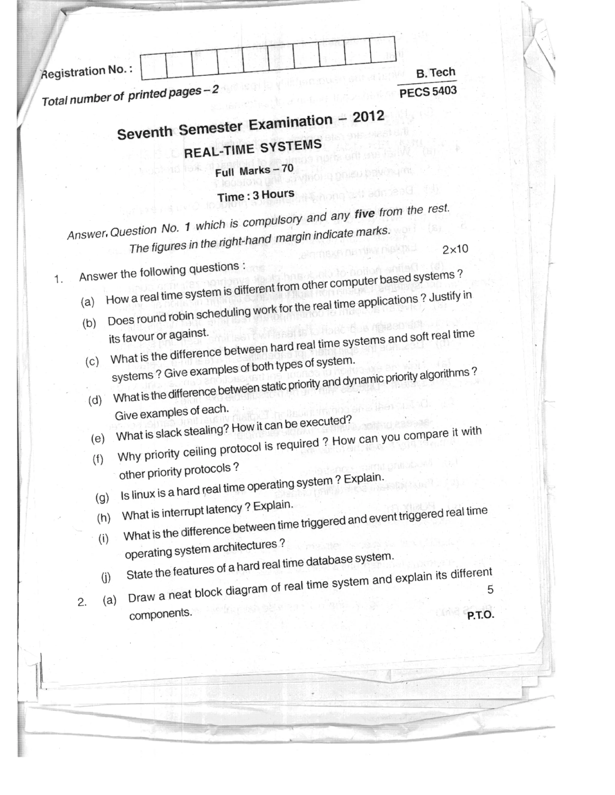 RTS Question Paper 2012 | PDF