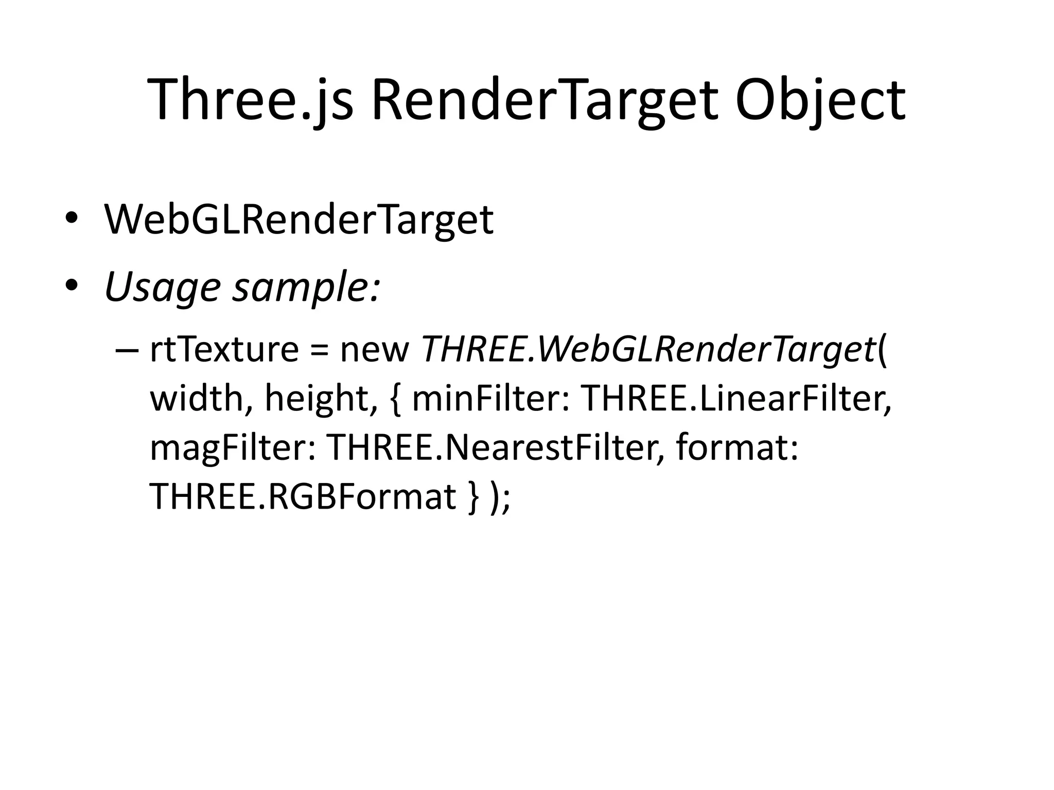 Render to Texture with Three.js