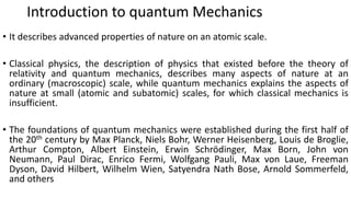 Rtu ch-2-qauntum mech | PPTX | Physics | Science