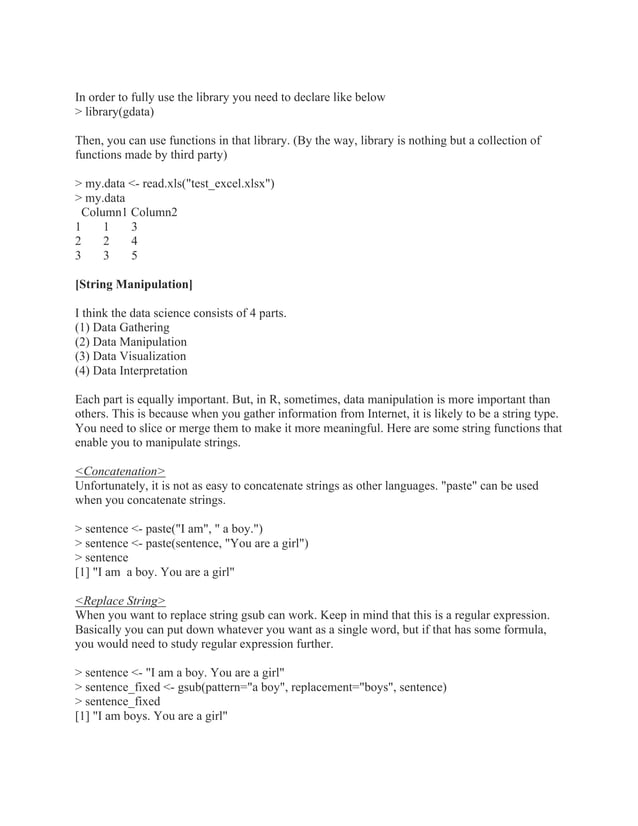 R tutorial (R program 101) | PDF