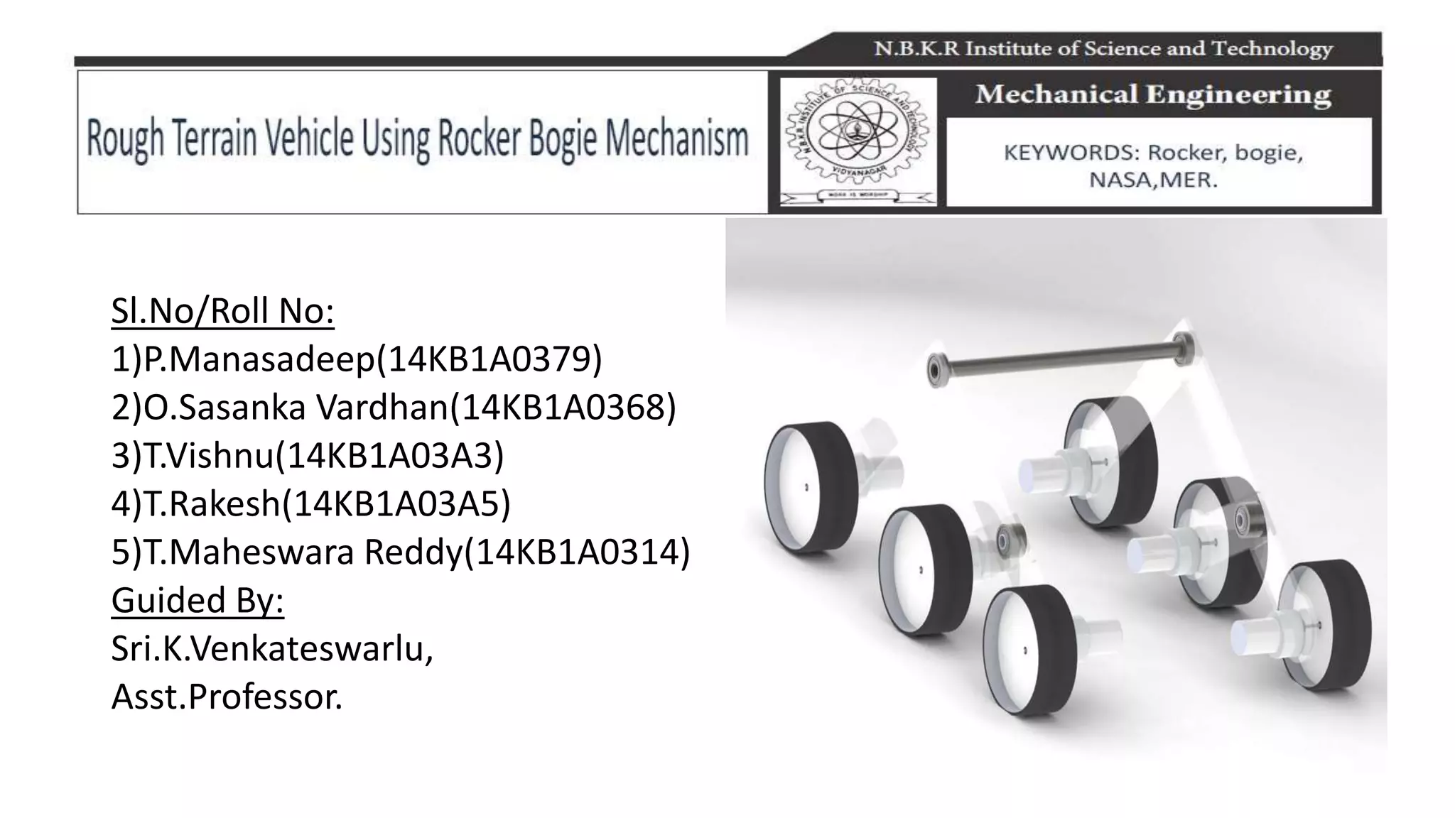 Presentation on All Terrain Vehicle (Rocker Bogie Mechanism) | PPTX