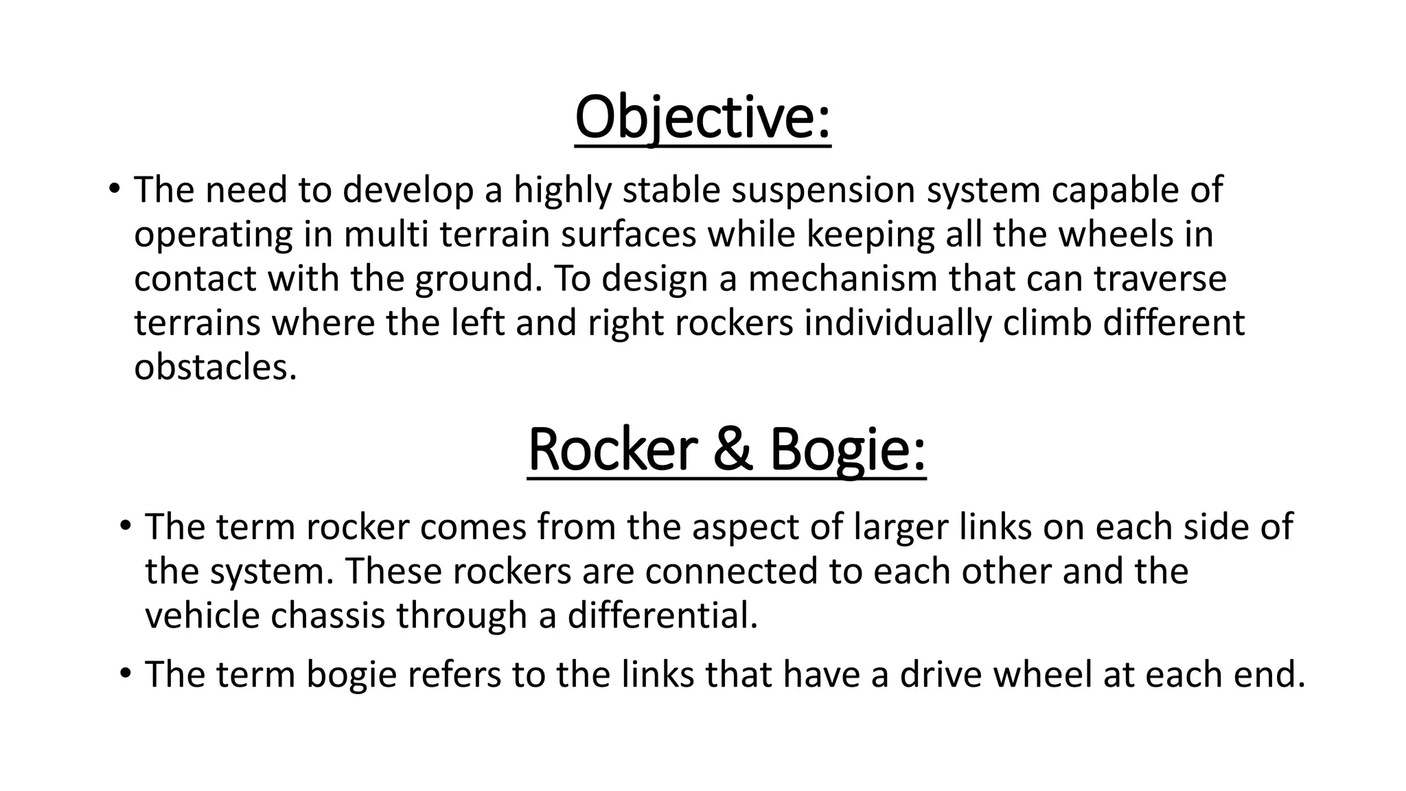 Presentation on All Terrain Vehicle (Rocker Bogie Mechanism) | PPTX