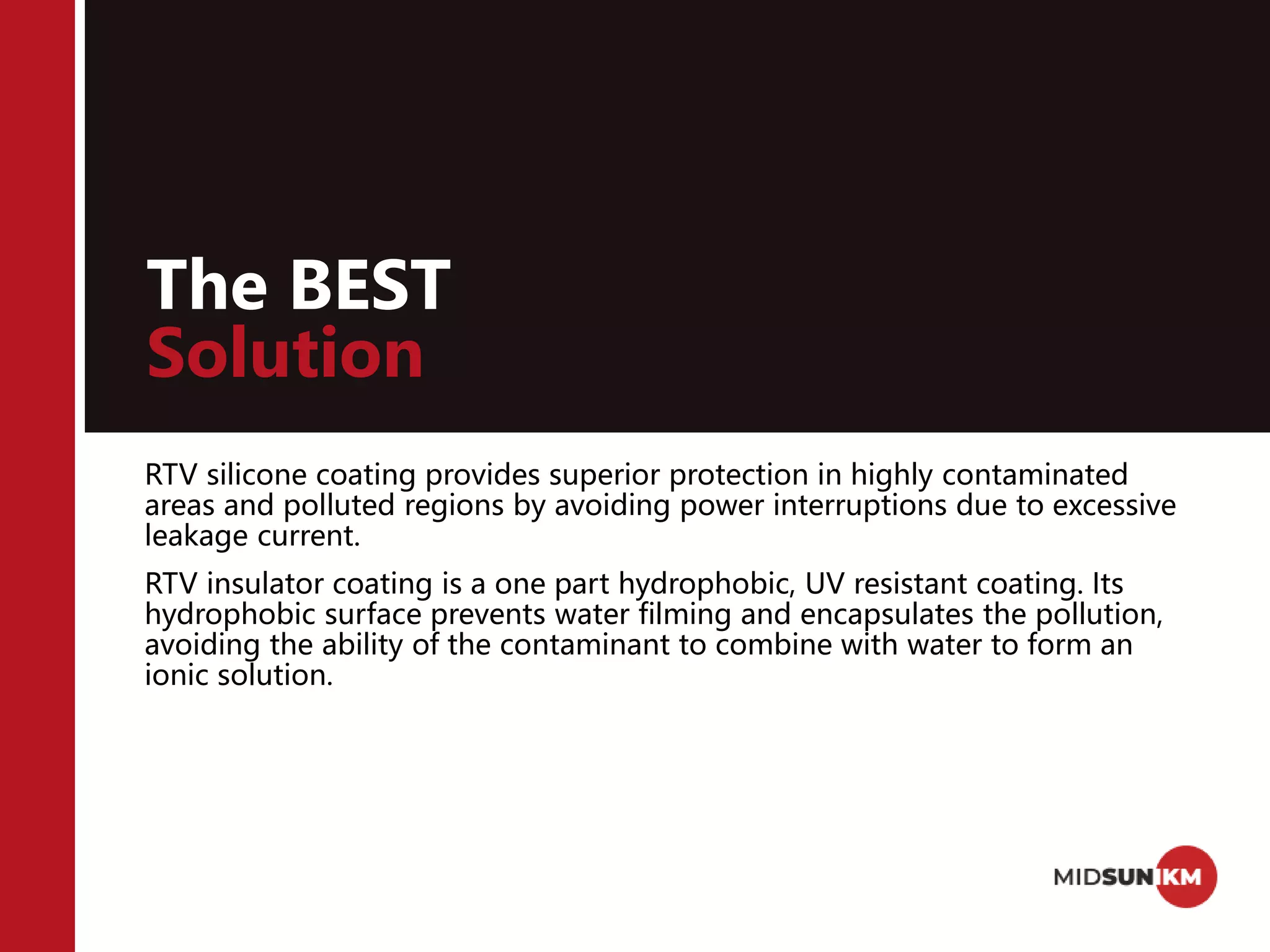 RTV Coating to avoid flashovers on electrical insulators | PPTX
