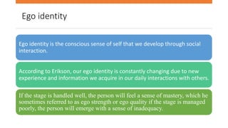 Erikson theory of psychosocial development | PDF