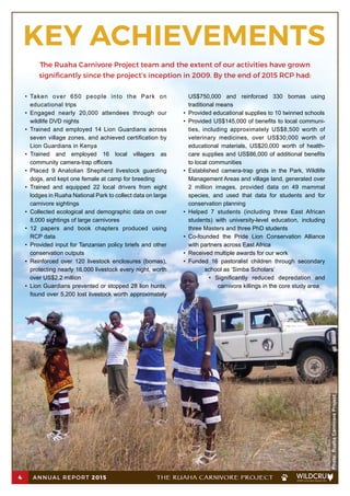 Ruaha Carnivore Project - Annual Report 2015 (digital edition) | PDF