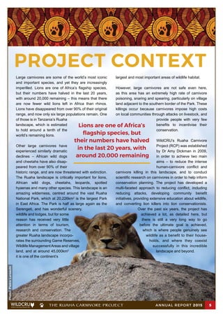 Ruaha Carnivore Project - Annual Report 2015 (digital edition) | PDF