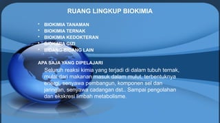 RUANG LINGKUP BIOKIMIA GIZI, SEJARAH, KETERKAITAN BIOKIMIA DENGAN ILMU ...