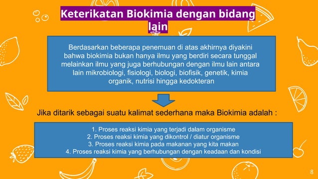 RUANG LINGKUP BIOKIMIA GIZI, SEJARAH, KETERKAITAN BIOKIMIA DENGAN ILMU ...