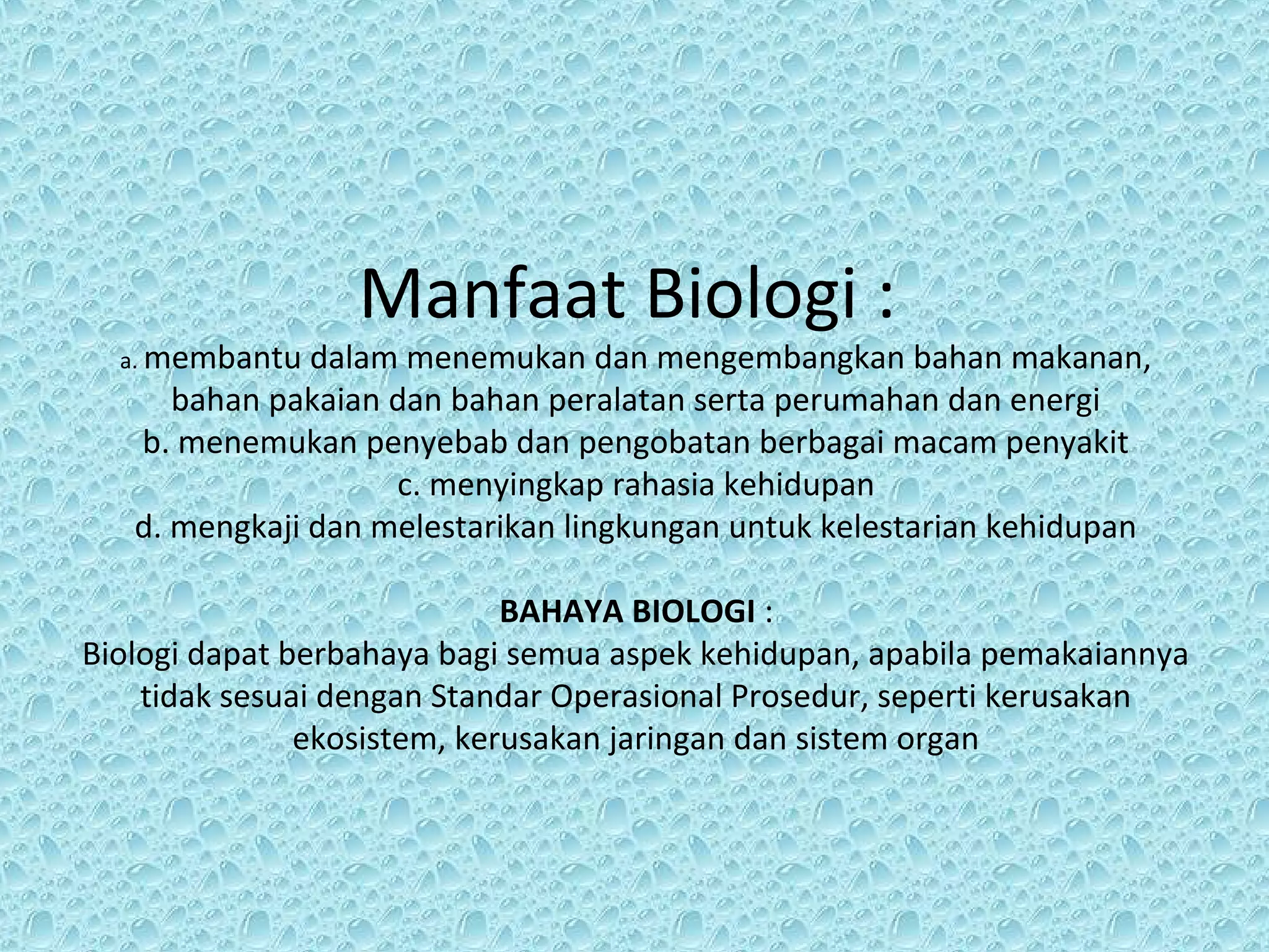 Ruang lingkup biologi | PPT