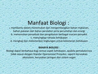Ruang lingkup biologi | PPT