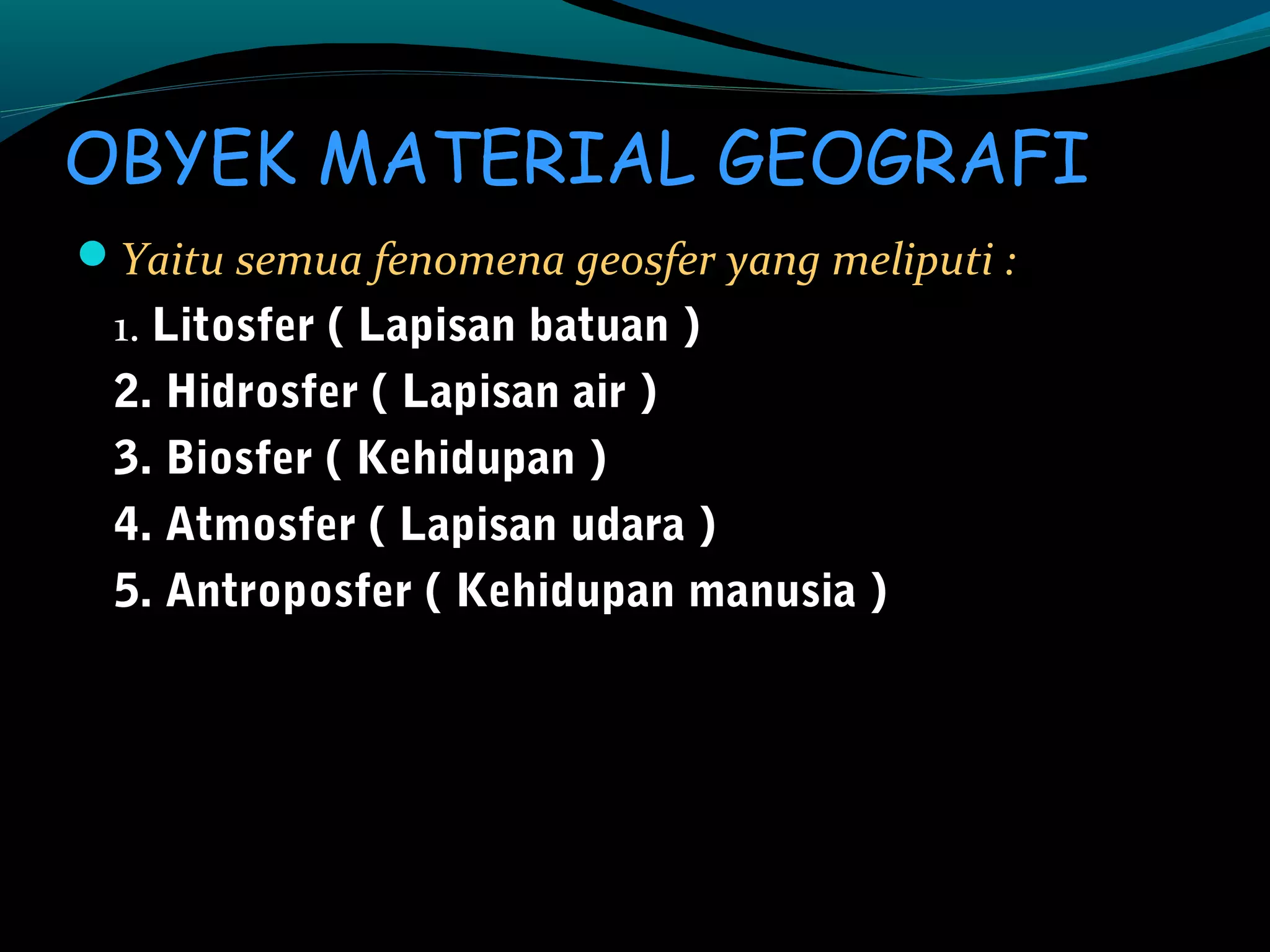 Ruang lingkup geografi | PPT