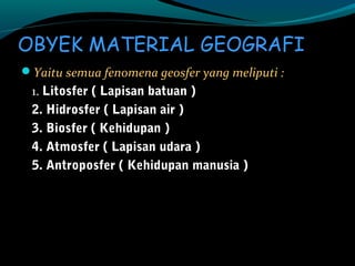 Ruang lingkup geografi | PPT