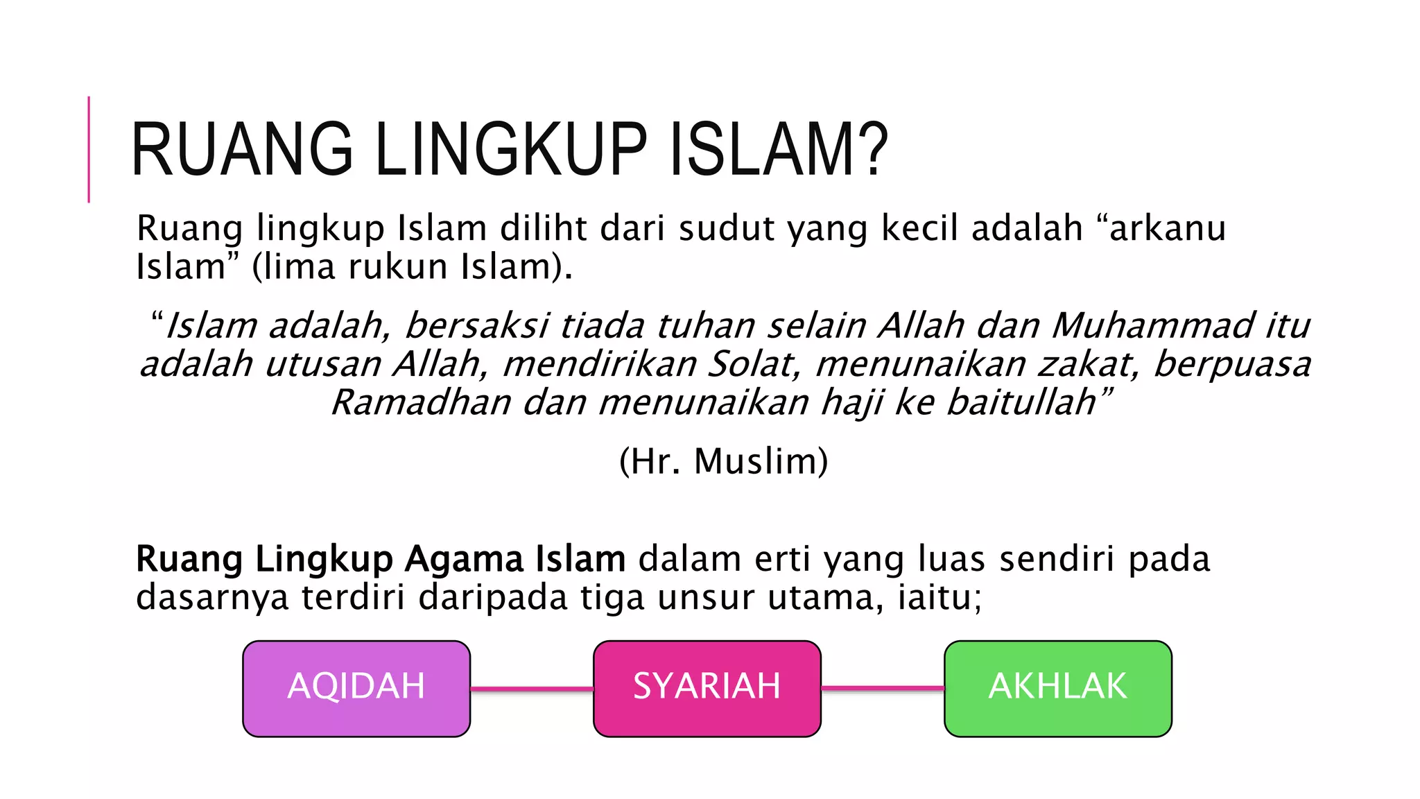 Ruang lingkup islam | PPT